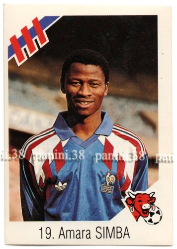 RARE !! AMARA SIMBA Vignette "EQUIPE DE FRANCE 92" Panini VACHE QUI RIT ...