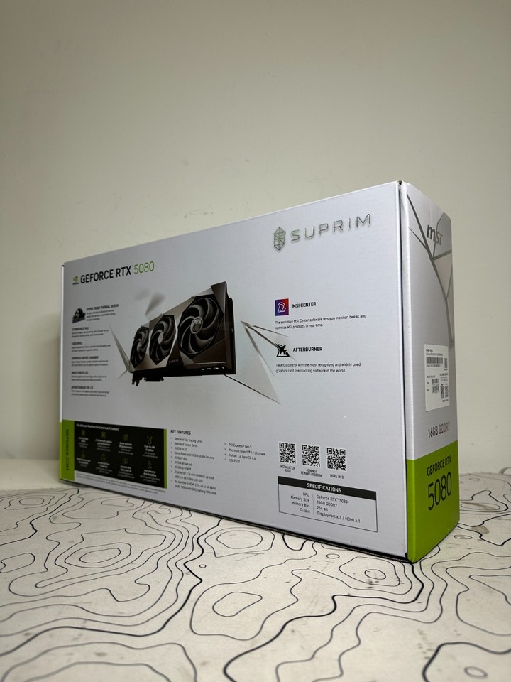 BOX ONLY MSI RTX 5080 Suprim X SOC | eBay