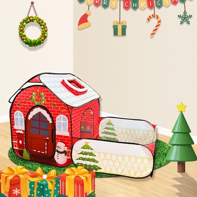 Santa Hat for Children Tent Crawler Tunnel Play Set Christmas-themed ...