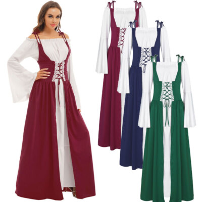 Women Renaissance Costume Medieval Irish Over Dress and Chemise Boho ...
