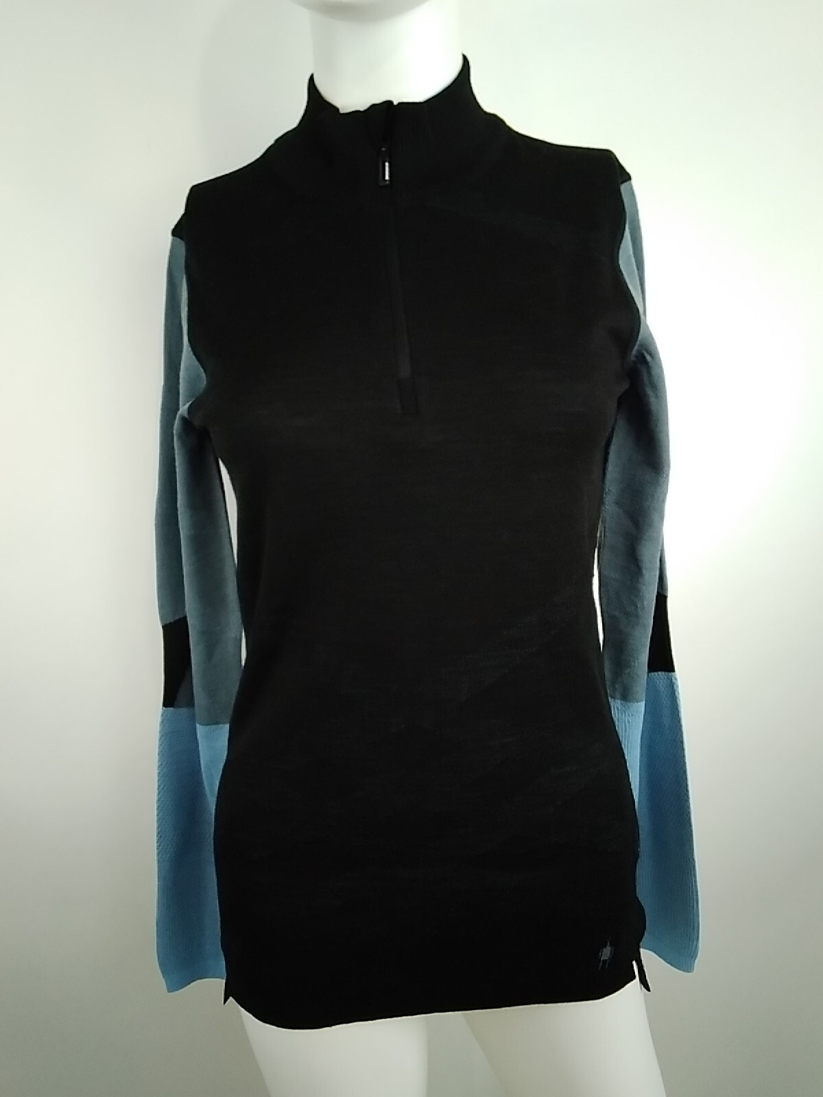 SmartWool Women Intraknit Thermal Merino BL Colorblock Zip Black Med ...