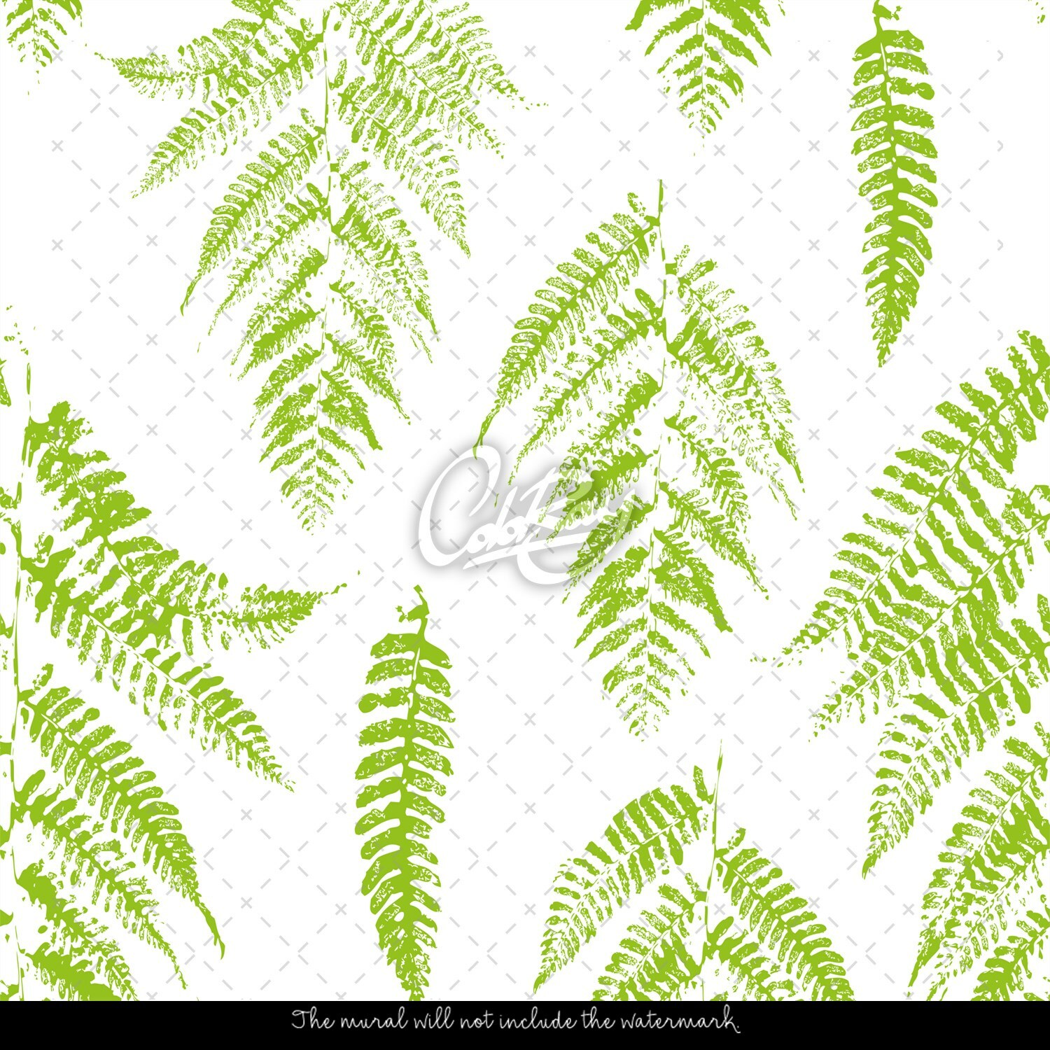Removable wallpaper Lime Fern Leaves Green ornament Pattern Floral | eBay