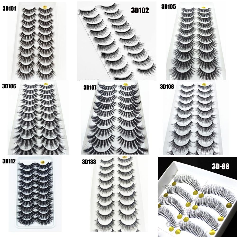 Eye Makeup Tools Lash Extension Full Volume Thick 3D Mink Hair False Eyelashes | eBay