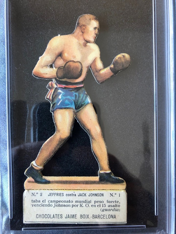 1928 James Jeffries Jack Johnson Boxing #2 Die-cut Card PSA Jaime Boix ...