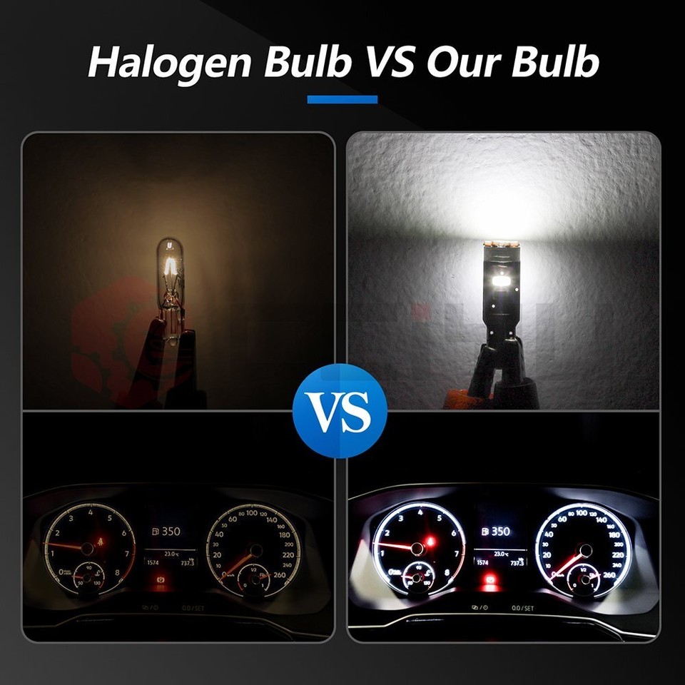 For Toyota LED Instrument Dash Cluster Light Bulbs T5 74 17 | White ...