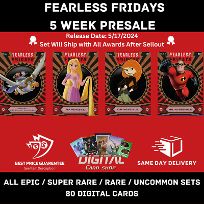 FEARLESS FRIDAYS 5 Week PRESALE ALL EPIC SR R UC Sets 80 - Topps Disney Collect | eBay