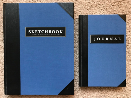 Blank Journal (8.75" x 5.6") & Sketchbook (11.25" x 8.75"), 256 pages ...