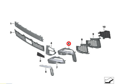 NEW BMW X5 G05 M FRONT RIGHT FOG LIGHT COVER 51118746240 19-20 ORIGINAL ...