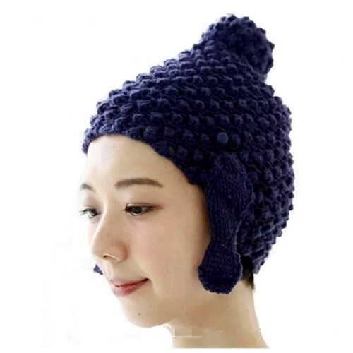 Handmade Knitting Buddha Head Beanie Hat Women Winter Warm Cap Blue | eBay