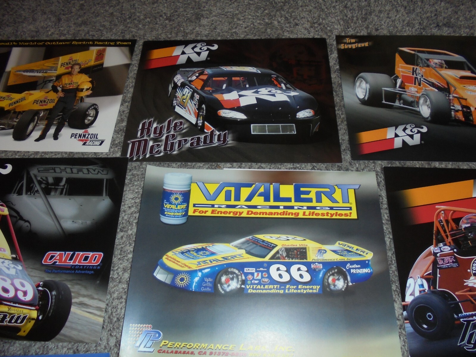LOT OF 23 VINTAGE DIRT,ASPHALT,RACING HERO,POSTCARDS,OUTLAWS,MIDGETS ...