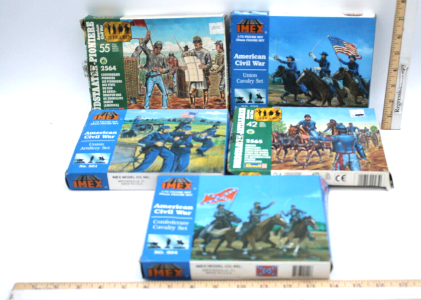 5pc Vtg 1/72 IMEX Revell Figuren Confederate Union Civil War Figures ...