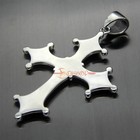 Large Classic Red Enamel Stainless Steel Cross Men Necklace Chain ...