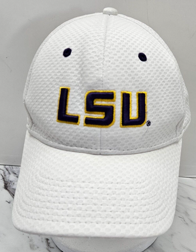 LSU Tigers White Starter Hat Cap Adjustable Hook & Loop Yellow/Purple ...