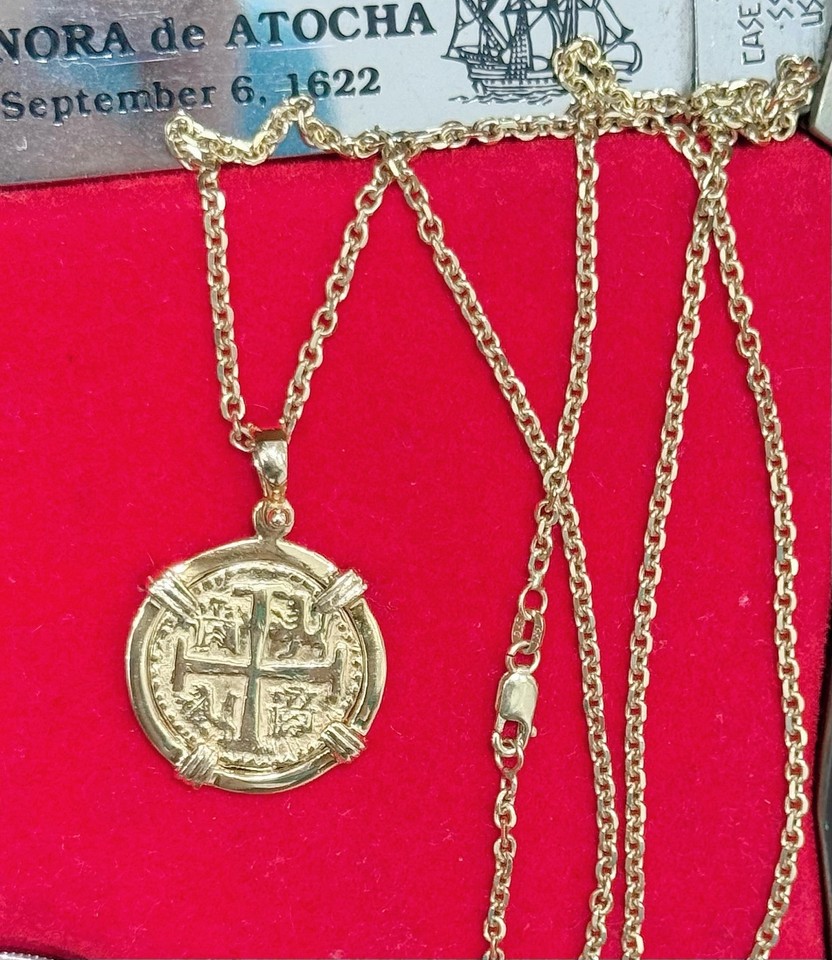 14k solid real gold shipwreck treasure gold coin pendant | eBay