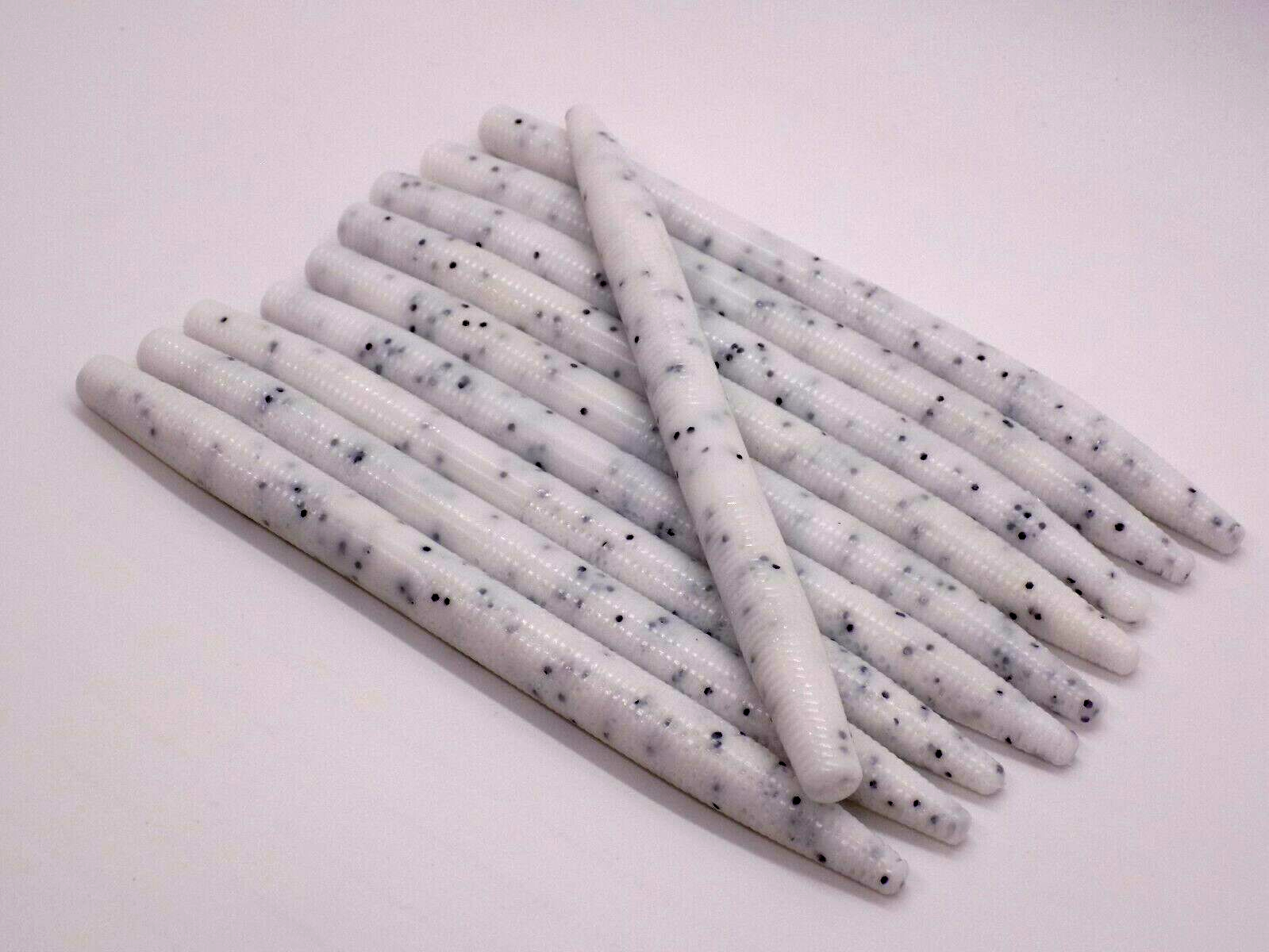 12ct 5-inch White pepper Soft Plastic Senko Style Stick Bait Bass ...