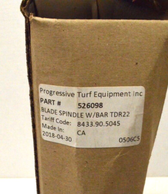 New, Progressive 526098 Blade Spindle w/Bar TDR22 - Ready to Ship Today ...