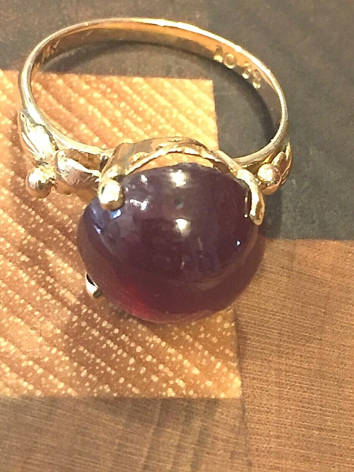 ESTATE 14K Vintage 1940's Red Ruby Cabochon Ring Size 6 | eBay