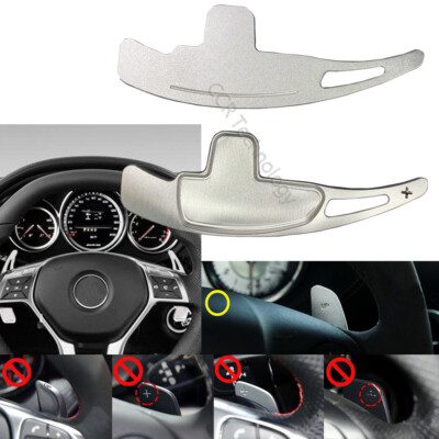 Silver Aluminum Steering Wheel Shift Paddle Extension Fits 13-16 R231 ...