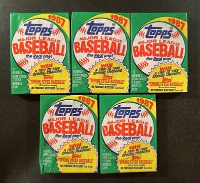 5 Unopened 1987 Topps Baseball Card Wax Packs | eBay