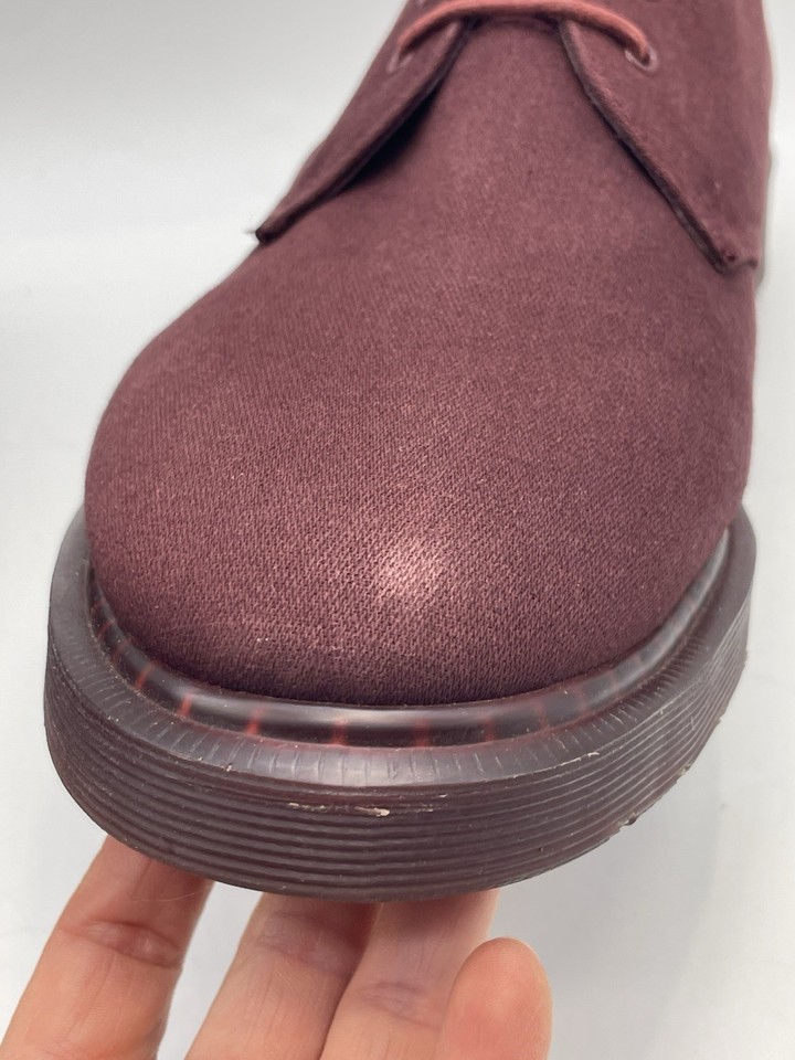 Dr. Martens Lester 3 Eye Oxford Oxblood Burgundy Canvas Derby Shoes ...
