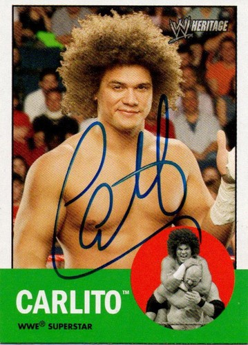 Carlito Colon Signed WWE Wrestling Trading Card Topps Raw Wrestler ...