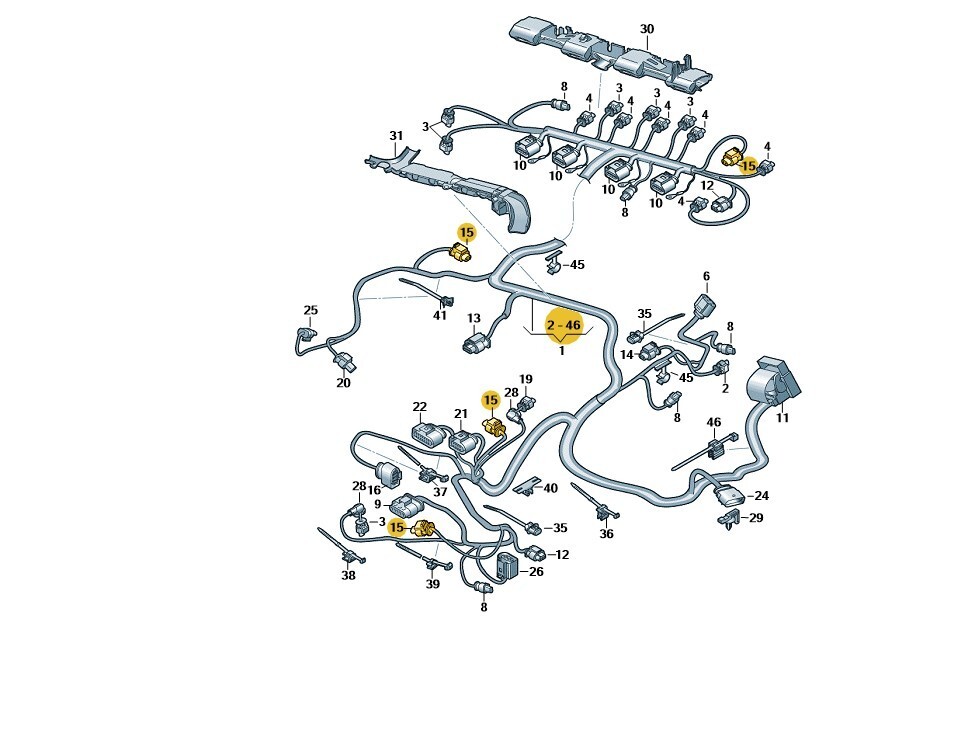 Original VW Audi Seat Skoda VAG Flachkontaktsteckgehäuse 2 polig ...