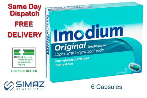 Imodium Original 2mg Capsules loperamide relieves stop diarrhoea adults ...