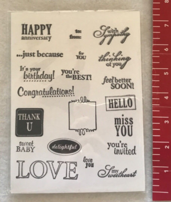 Fiskars 20 piece clear stamp set All Year Greetings | eBay