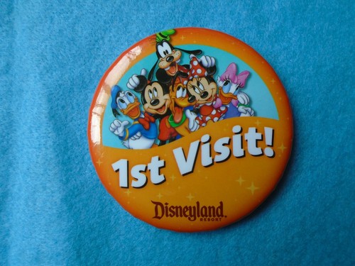 Disneyland First Visit 1st Visit Button Badge Pin Mickey Minnie Goofy ...