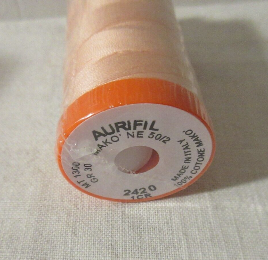 NEW AURIFIL Quilting Thread - 50 WT - 1300 Meters #2420 Peach Made in ...