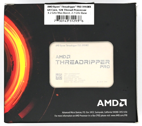 AMD Ryzen Threadripper Pro 3995WX 64-Core 128-Thread WRX8 Processor ...