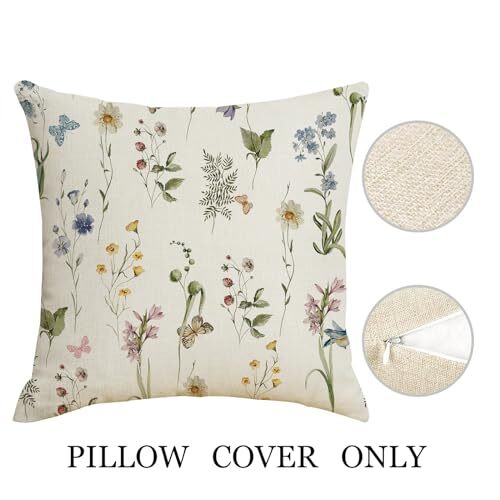 Spring Summer Floral Pillow Covers 18x18 Inch Sage 18x18 inch ...