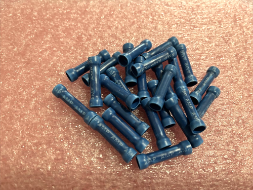 35244 TERMINAL BUTT SPLICE INLINE CONNECTOR CRIMP 14-16 AWG BLUE(LOT OF ...