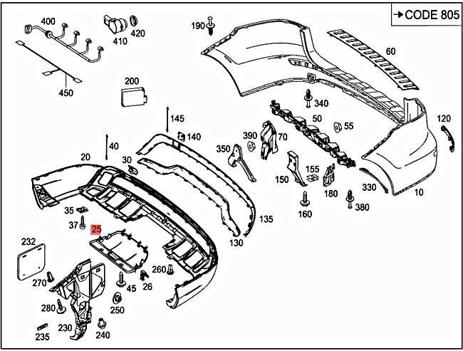 Genuine MERCEDES W166 GLE W166 M-CLASS Cover trailer coupling ...