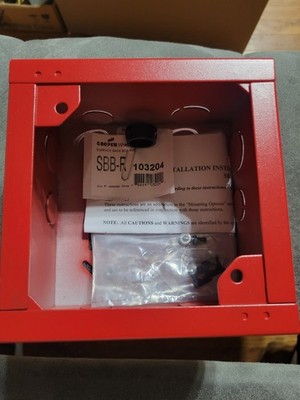 WHEELOCK 103204 SBB-R SURFACE MOUNT RED FIRE ALARM BACK BOX W/ HARDWARE ...