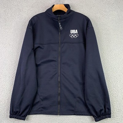 USA Olympic Team Jacket Mens XL Navy Full Zip US Olympic Committee ...