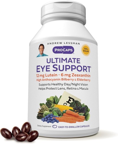 ANDREW LESSMAN Ultimate Eye Support 30 Softgels - 12mg Lutein, 6mg ...