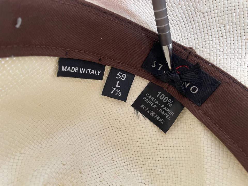 Stefeno Natural Color Paper Fedora Hat Size 59 L 7 3/8 | eBay