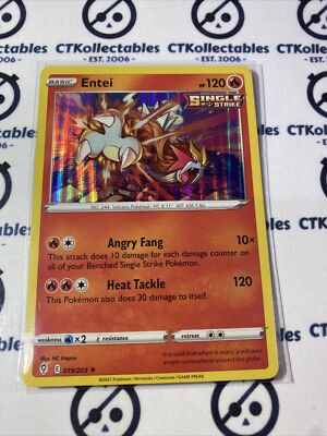 Entei Holo Rare #019/203 Pokémon Card Evolving Skies | eBay