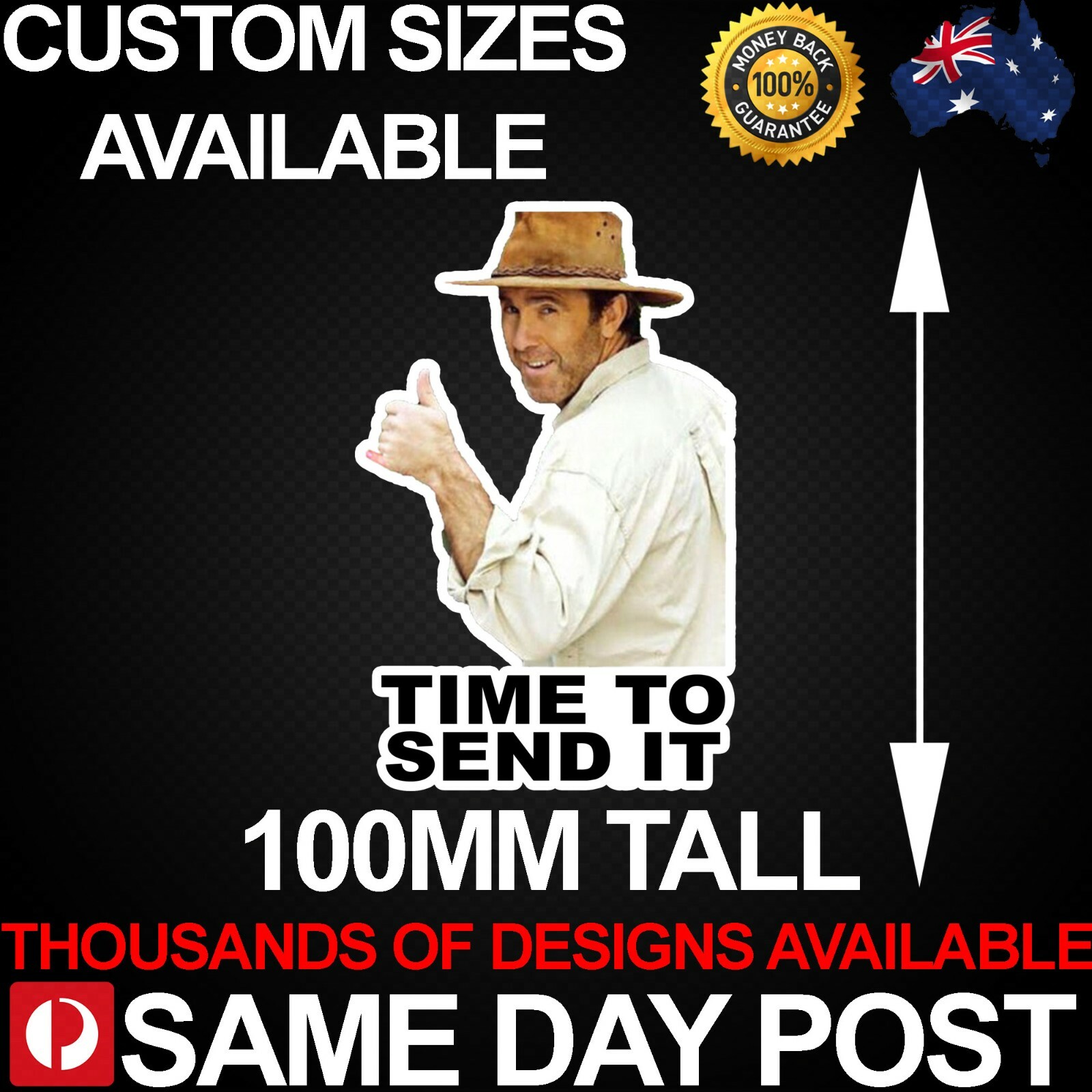 TIME TO SEND IT RUSSELL COIGHT 100mm Tall Vinyl Car Sticker Decal Funny ...
