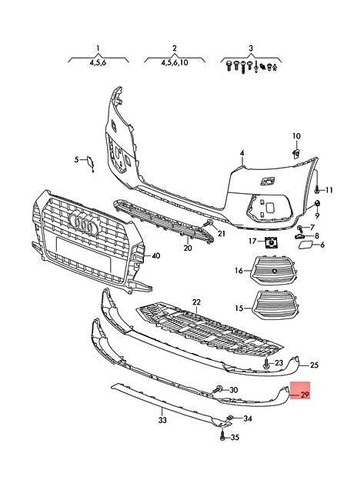Genuine AUDI Q3 84G 8UG front spoiler 8U0807061QGRU | eBay
