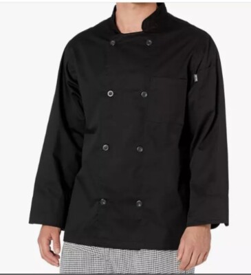 Chef Coat by Chef Code Black Long Sleeve Style CC118 Size Large LG | eBay