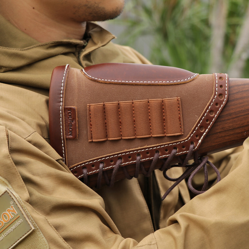 TOURBON Canvas Leather Cheek Rest Rifle Shells Holder Shooting Gun ...