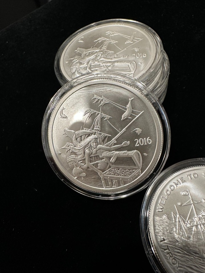 2016 Silverbug Island MERMAID 1 Oz 999 FINE Silver BU Coin Round ...