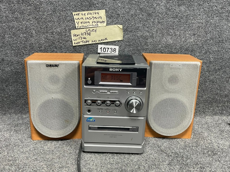 Sony Micro Hi-Fi Component System CMT-NE3 With Detachable Speakers Pair ...