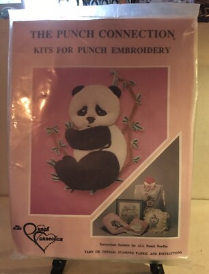 Clarke's O-Sew-Ez Kit Punch Embroidery #SK-C-303 Panda Bear Vintage NOS ...