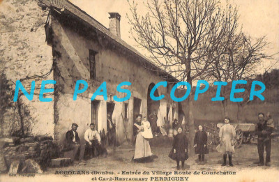 REPRO d'une CP ACCOLANS - LE CAFE PERRIGUEY ENTREE DU VILLAGE RTE ...