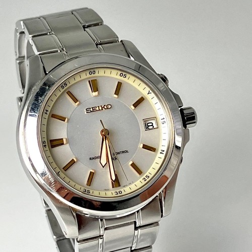 Seiko Radio Controlled Solar Watch Mens Silver Stainless Steel Everyday ...