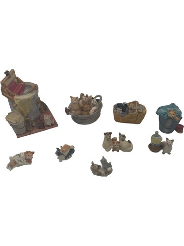 Peter Fagan Cat Figurine Collection Mixed Set 8 Pieces Ornament (H ...