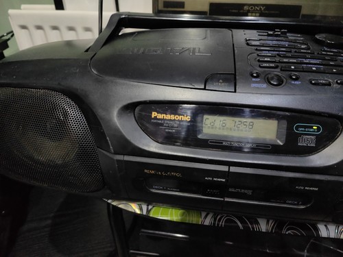 Panasonic RX-DT55 Portable Stereo CD Radio Twin Cassette boombox ...